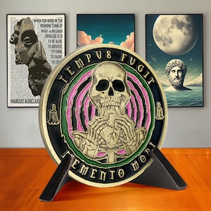 Memento Mori Skull Challenge Coin - Carpe Diem Token Tempus Fugit ...
