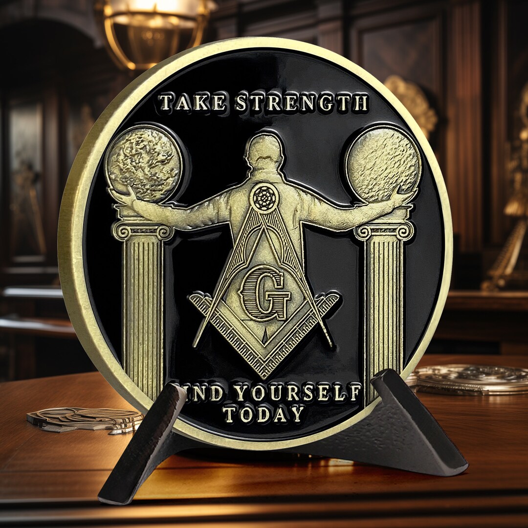 Masonic Challenge Coin Freemason Affirmation & Inspire Coin Masonic ...