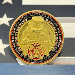 Firefighter Challenge Coin - Fireman coin - Thin Red Line Prayer Coins ...