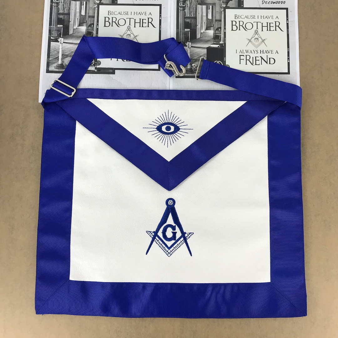 Masonic Apron Regalia With Square & Compass Emblem and G - Freemason ...