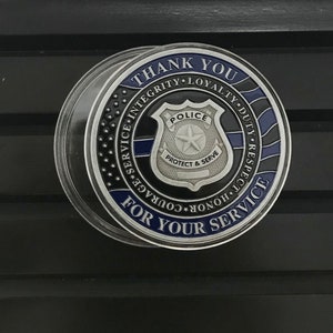 Police Challenge Coin - God Bless the Police Prayer Coins - Thank You ...