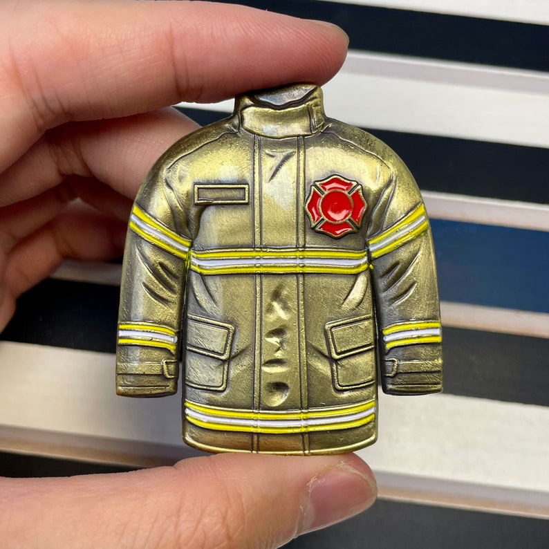 Firefighter Rescue Uniform Challenge Coin - Fireman Prayer Pocket Token ...