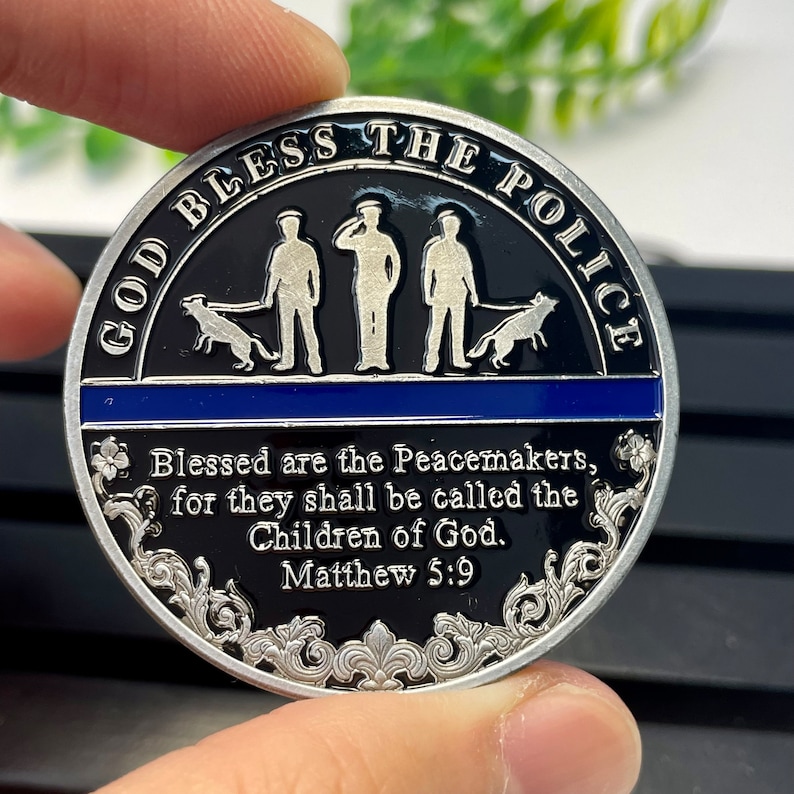 Police Challenge Coin - God Bless the Police Prayer Coins - Thank You ...