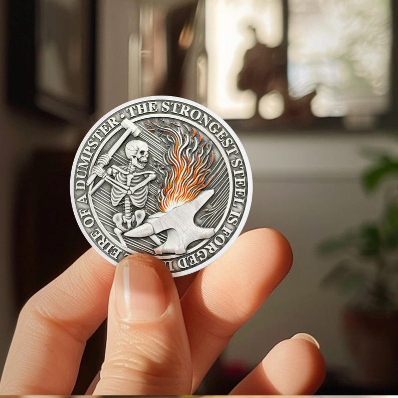 Dumpster Fire Challenge Coins - Teamwork Memorial Gifts - Team Burning ...