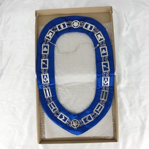 Masonic Blue Lodge Craft Working Tools Lead Chain Collars| Blue Velvet ...
