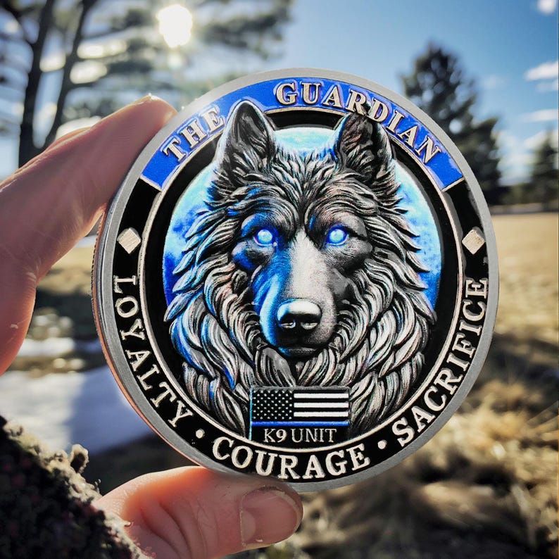 K9 Guardian Challenge Coin: Thin Blue Line Law Enforcement Gift - Etsy