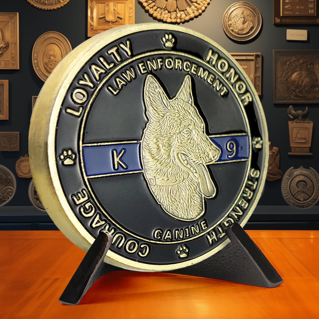 K9 Law Enforcement Challenge Coin - Police Working Dog Coin ...