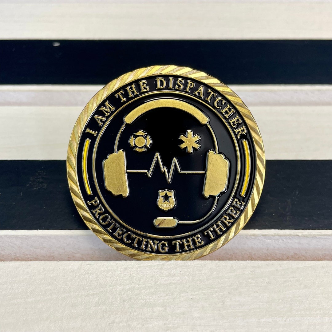 Dispatcher Challenge Coin Thin Gold Line Public Safety - Etsy