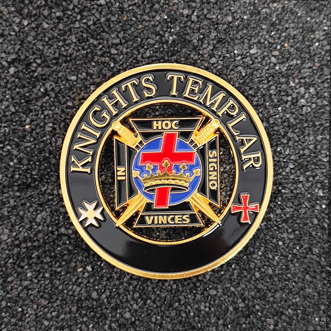 Knight Templar Round Car Emblem Conchos - Masonic Car Emblem Conchos ...