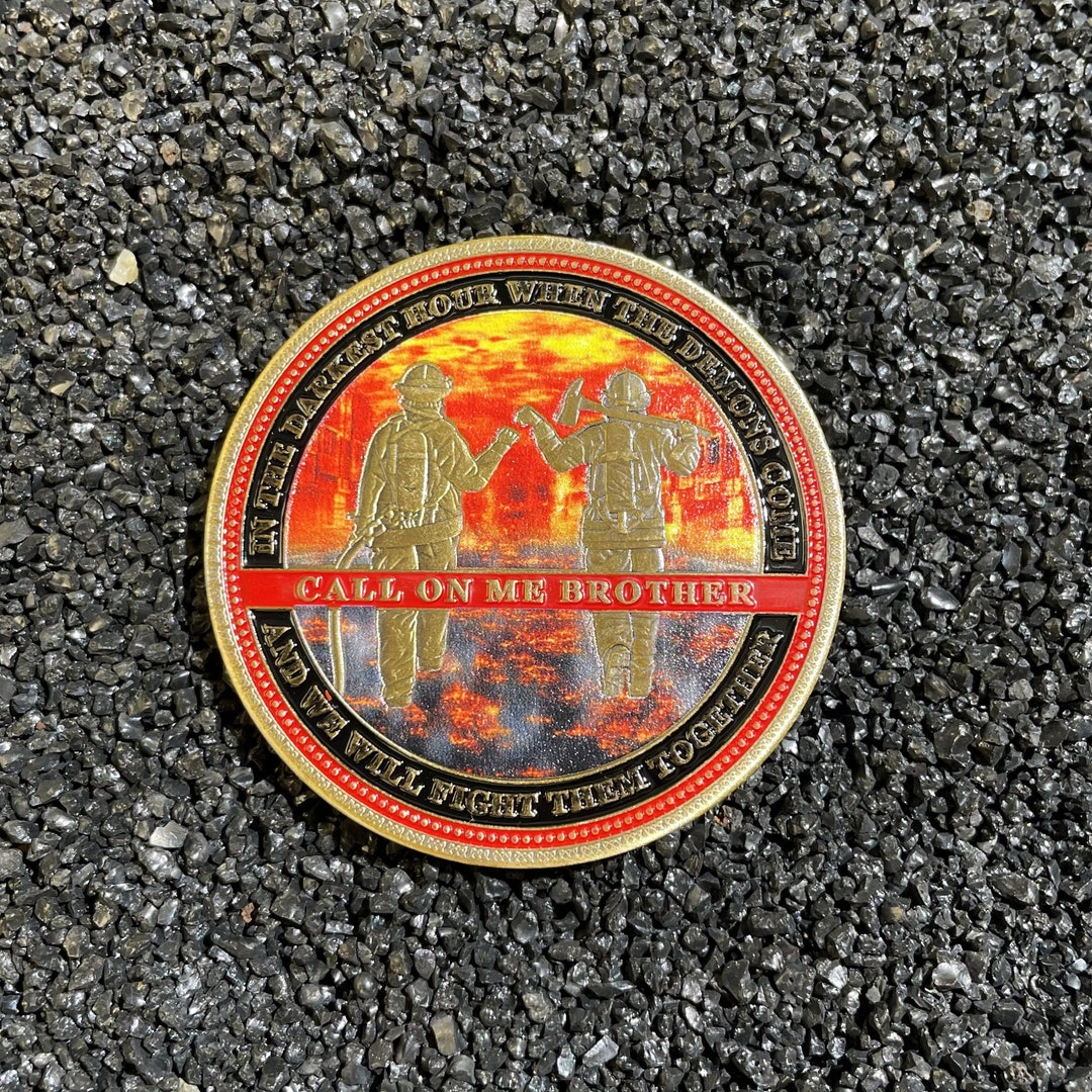 Firefighter Challenge Coin Fireman Souvenir Coins Fire - Etsy