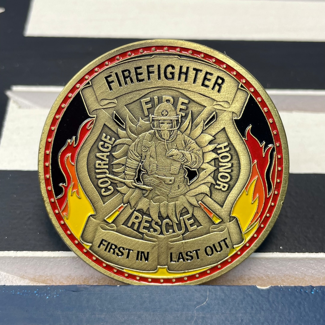 Firefighter Challenge Coin Thank You Firefighter Badge Gift - Etsy