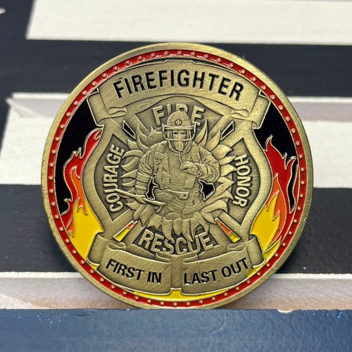 Fire Fighter Challenge Coin - Etsy