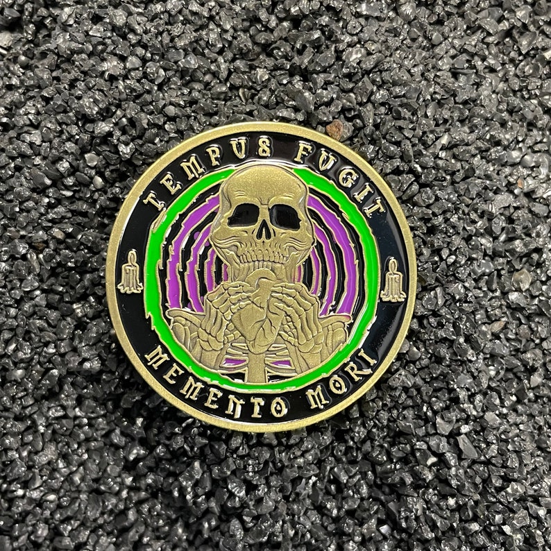 Memento Mori Skull Challenge Coin - Carpe Diem Token Tempus Fugit ...