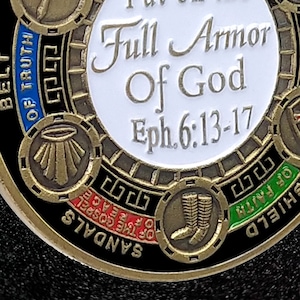 Armor of God Challenge Coin Put on the Whole Armor of God Ancient Power ...