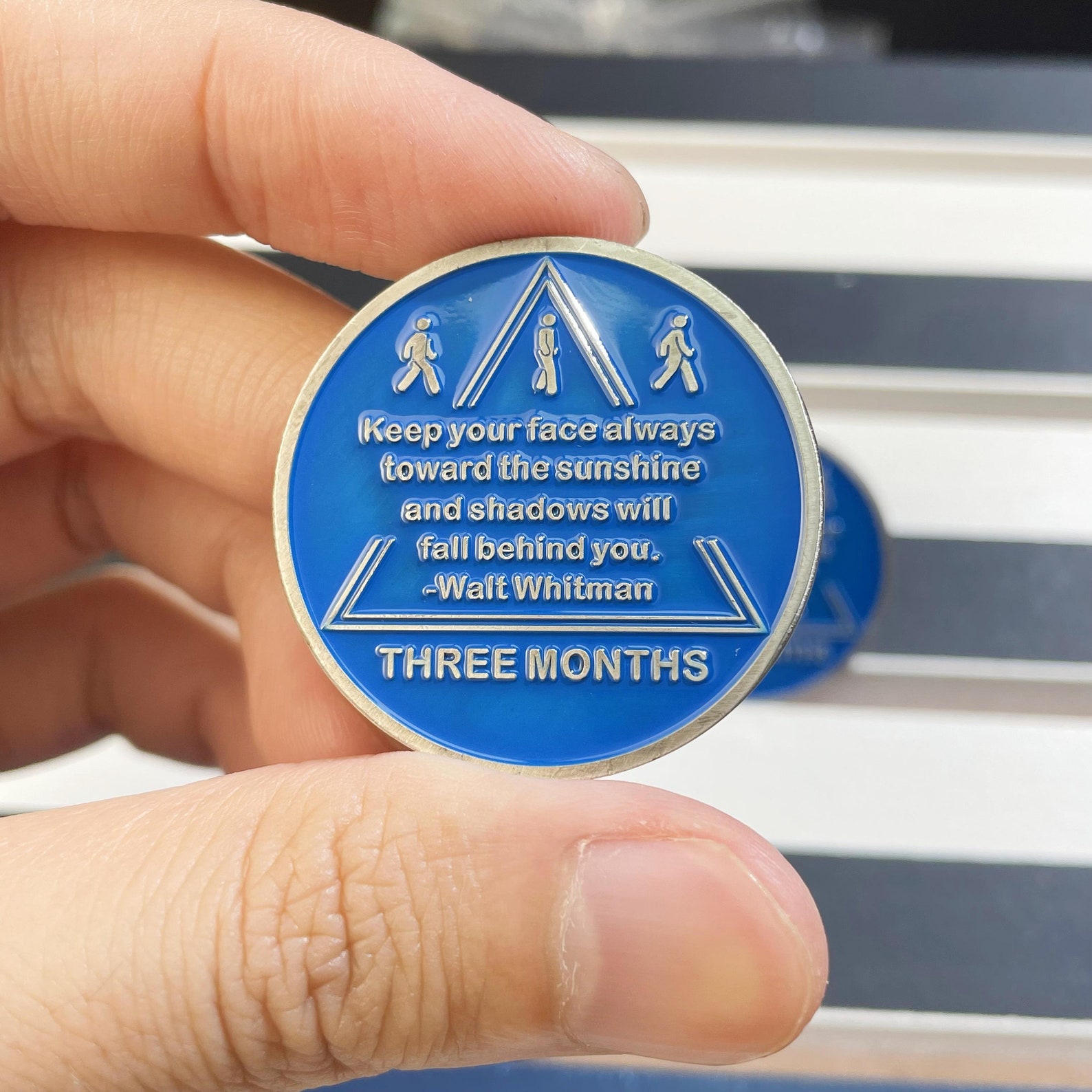 3 Months Sobriety Coin - AA Chip (1-12 Months) - AA Medallion and ...