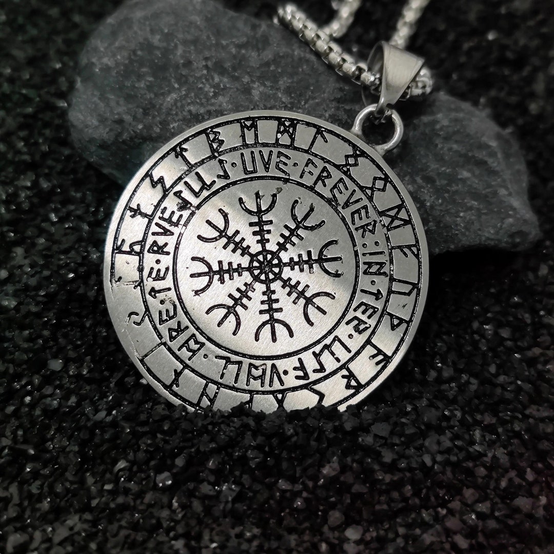 Helm of Awe Viking Necklace - Viking Thor's Hammer Mjölnir - Mjolnir ...