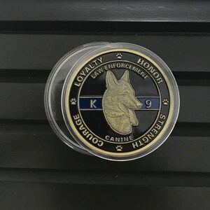 K9 Law Enforcement Challenge Coin - Police Working Dog Coin ...