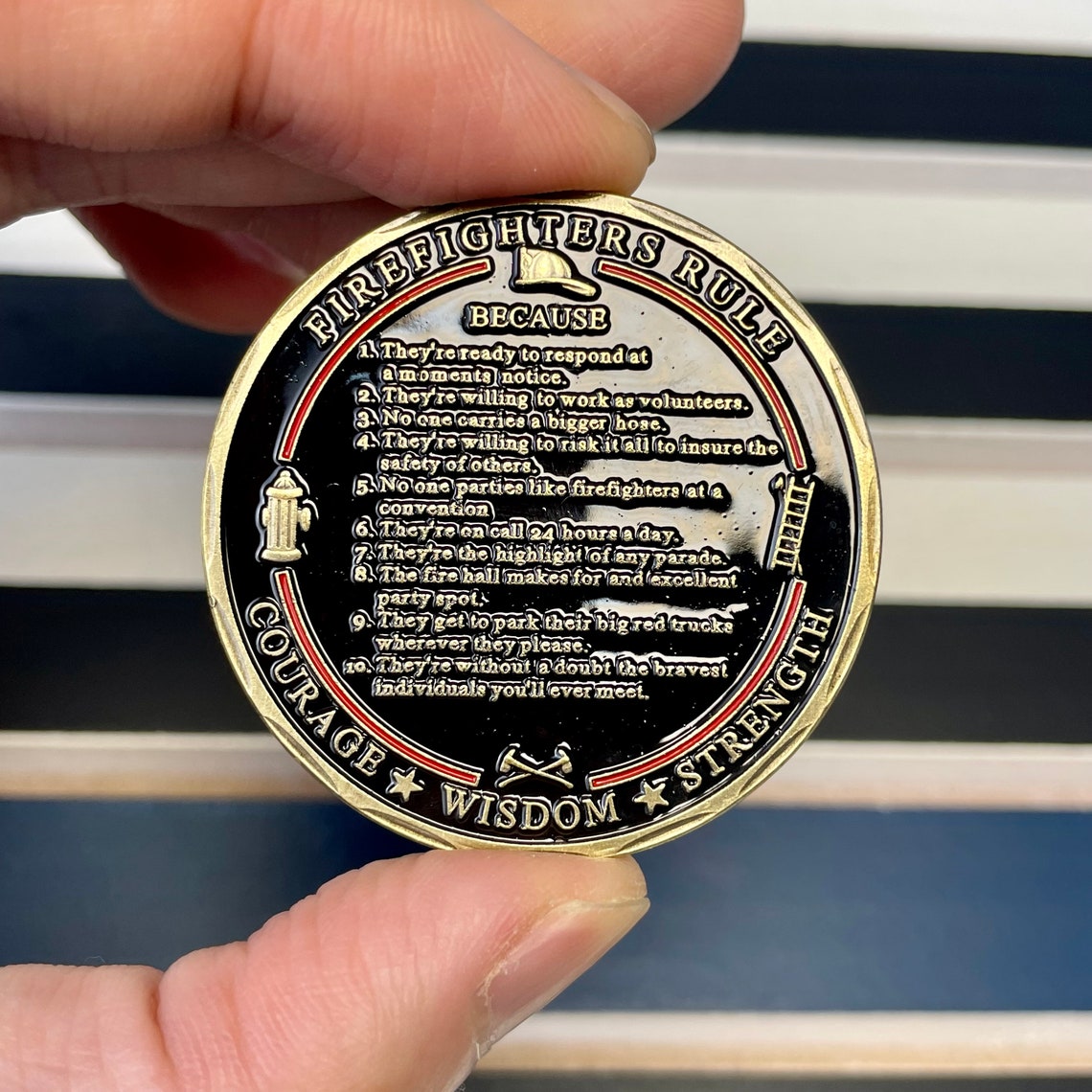 Firefighter Challenge Coin - Firefighter Rule - Firefighter Retirement ...