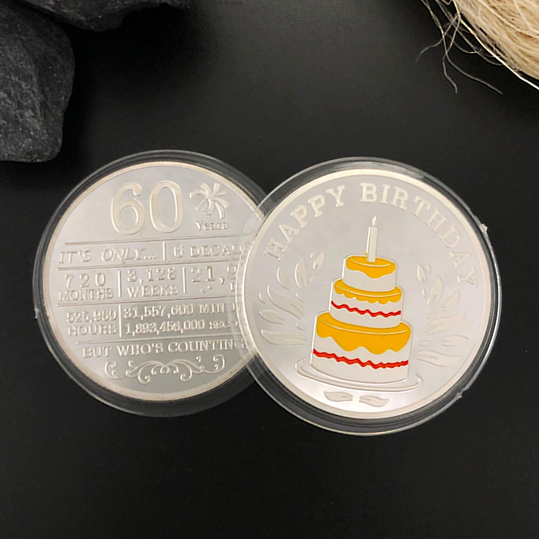 60th Happy Birthday Coin 60th Birthday Gift for - Etsy
