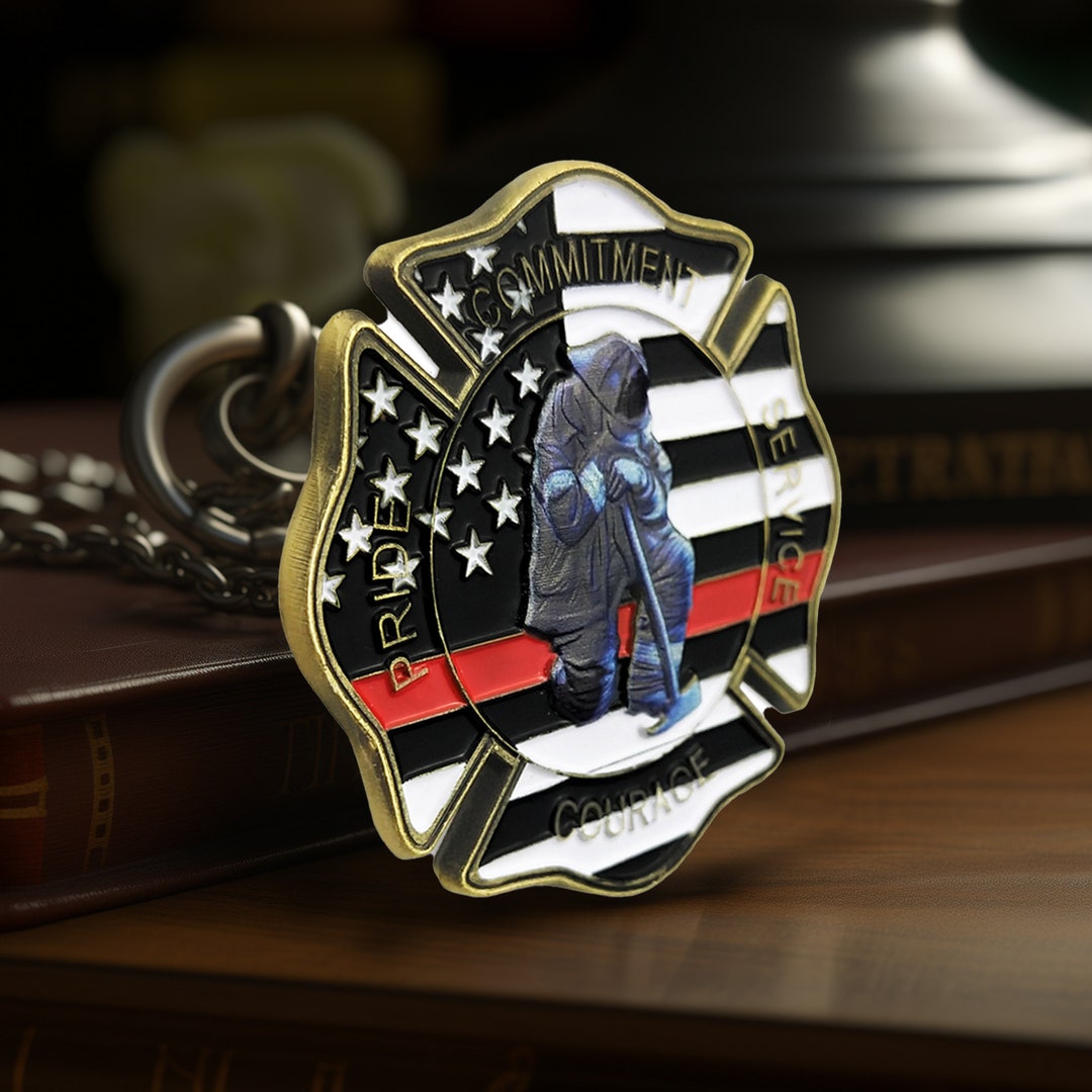 Firefighter Challenge Coin - Red Lives Matter Prayer - Fire Department ...