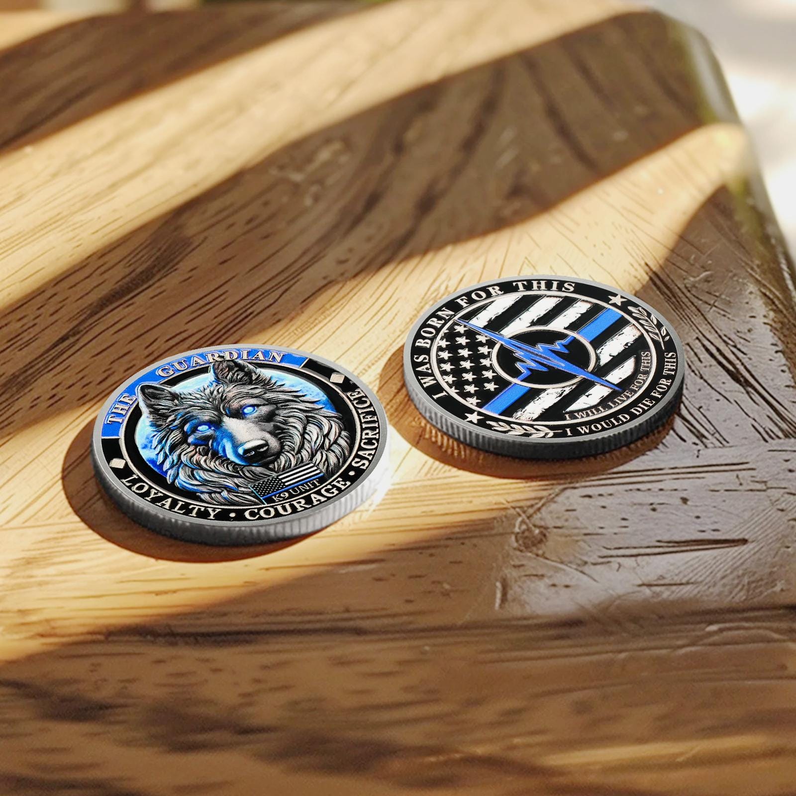 K9 Guardian Challenge Coin: Thin Blue Line Law Enforcement Gift - Etsy