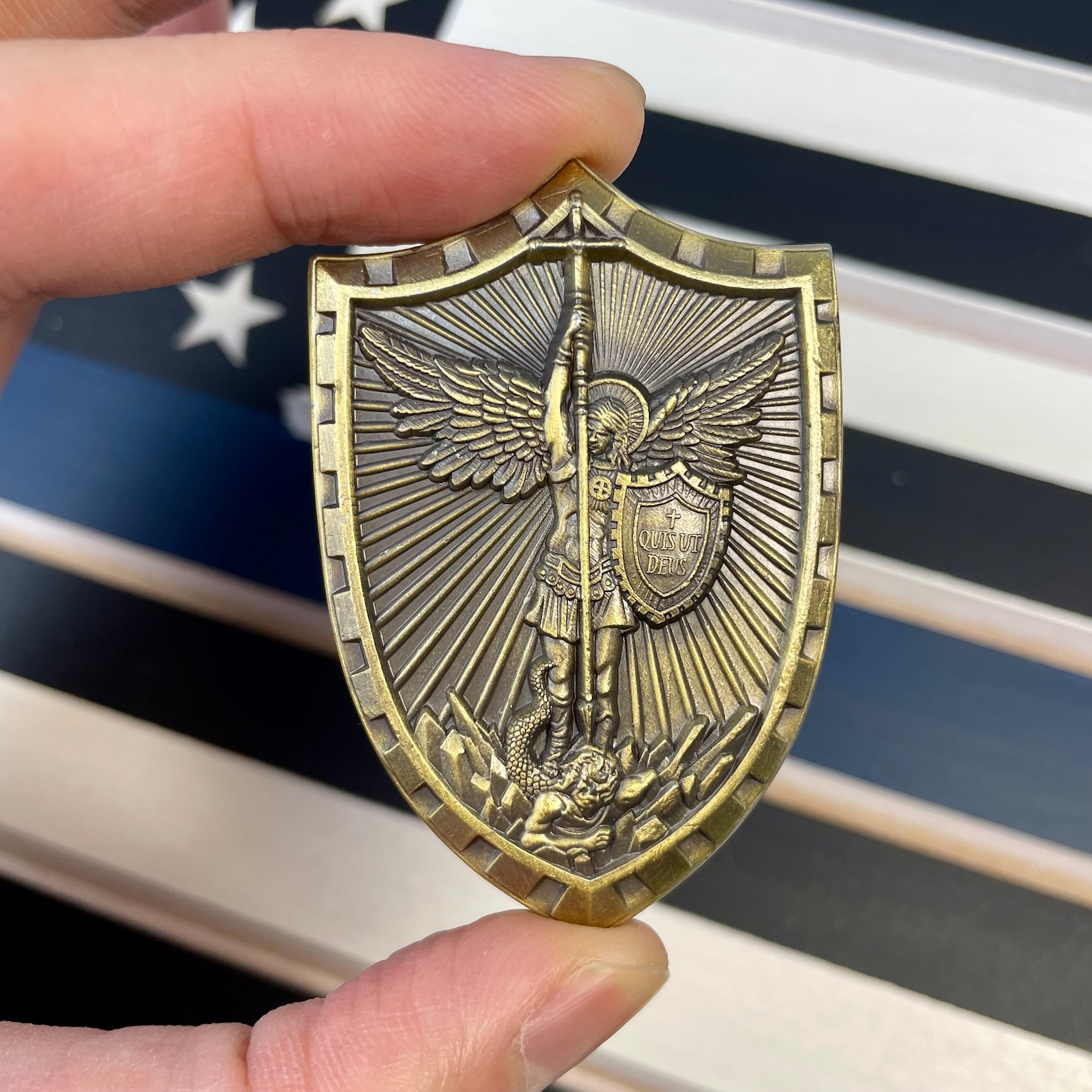 Archangel St Michael Challenge Coin Guardian Angel Shield - Etsy