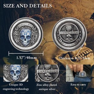 Memento Mori & Carpe Diem Stoicism Coin - Momento Stoic Daily Reminder ...