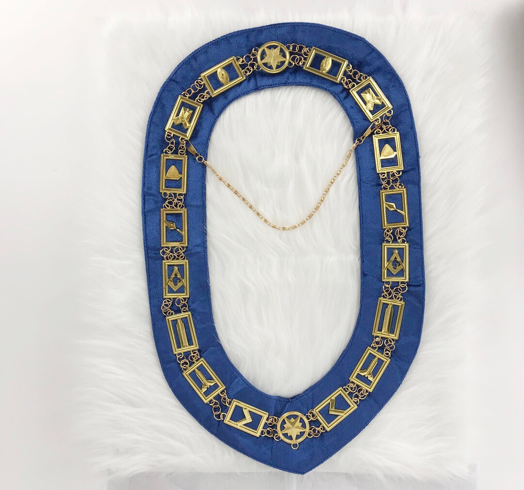 Masonic Blue Lodge Craft Working Tools Chain Collars| Blue Velvet ...