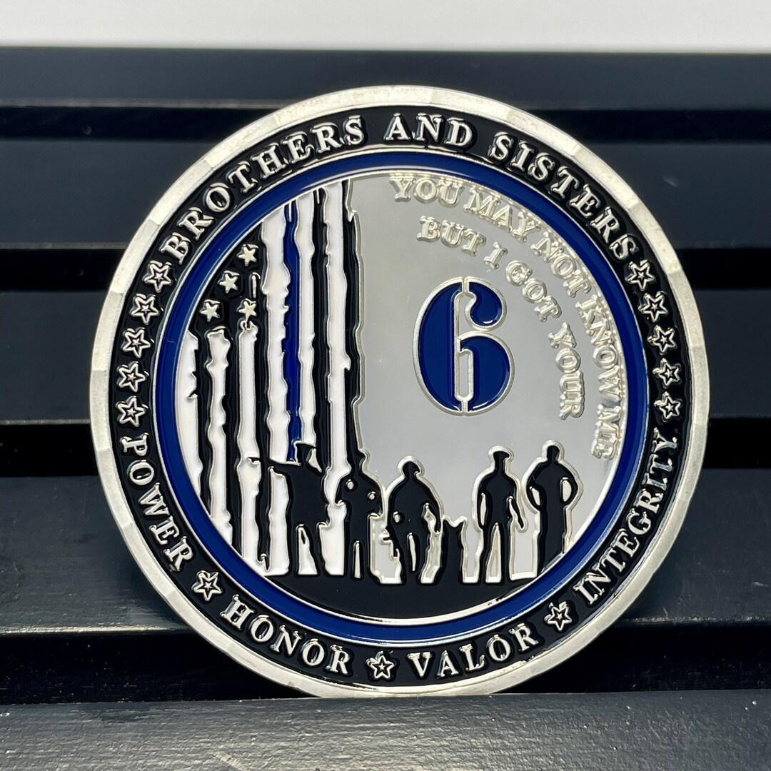 Police Officer Challenge Coin Thin Blue Line Challenge Coins - Etsy