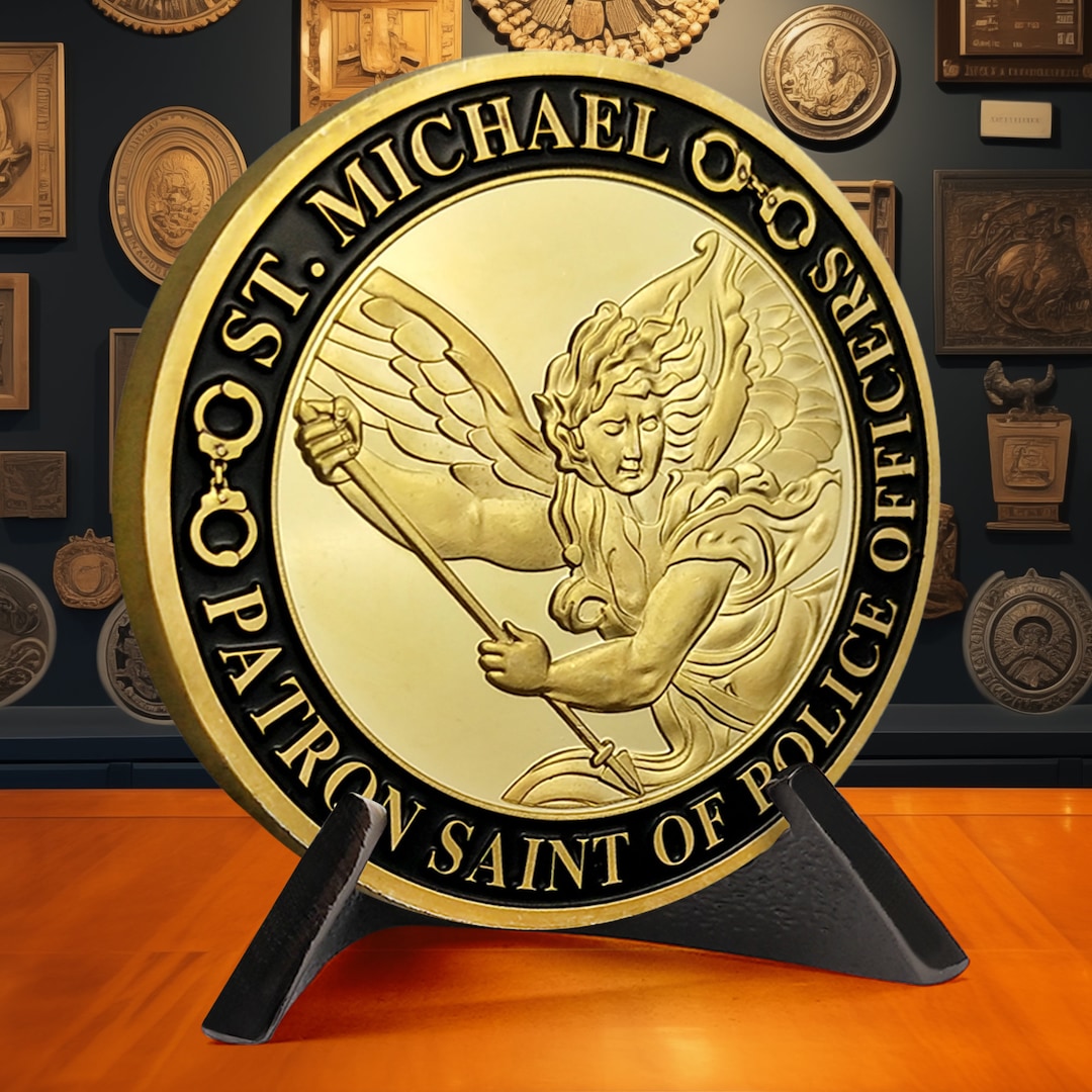 Police Challenge Coin - St Michael Coin - Police Officers Prayer Coins ...