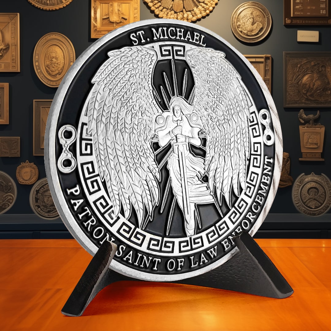 St. Michael Challenge Coin - Law Enforcement Archangel Patron Saint ...