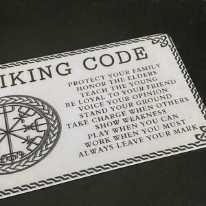 Vegvisir Viking Code Wallet Card Personalized Name Norse Wikinger ...