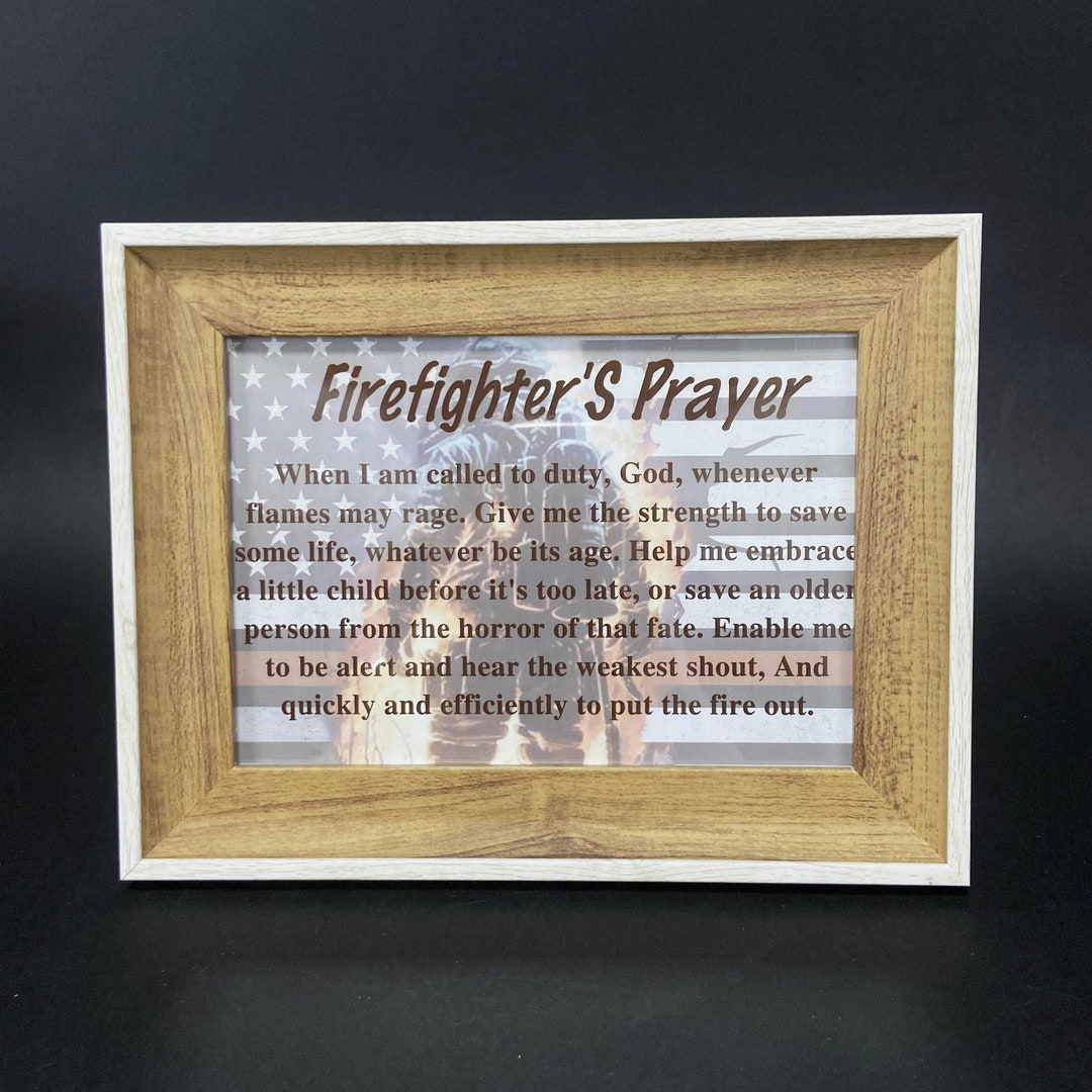 Firefighter Prayer Picture Frame - Personalized 5x7 Photo Frame - Home ...