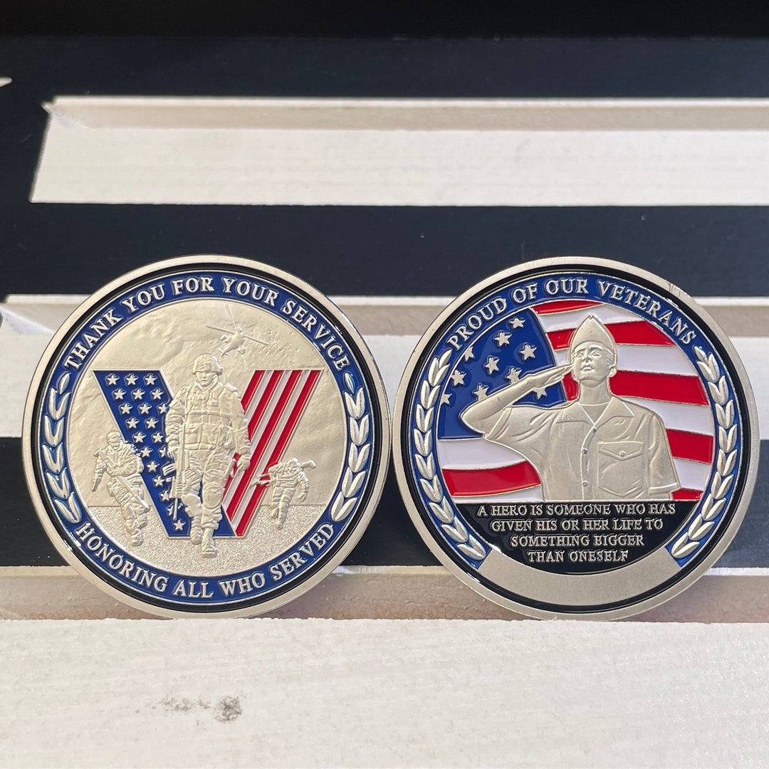 Veteran Challenge Coin Military Coins Proud of Our Veterans - Etsy