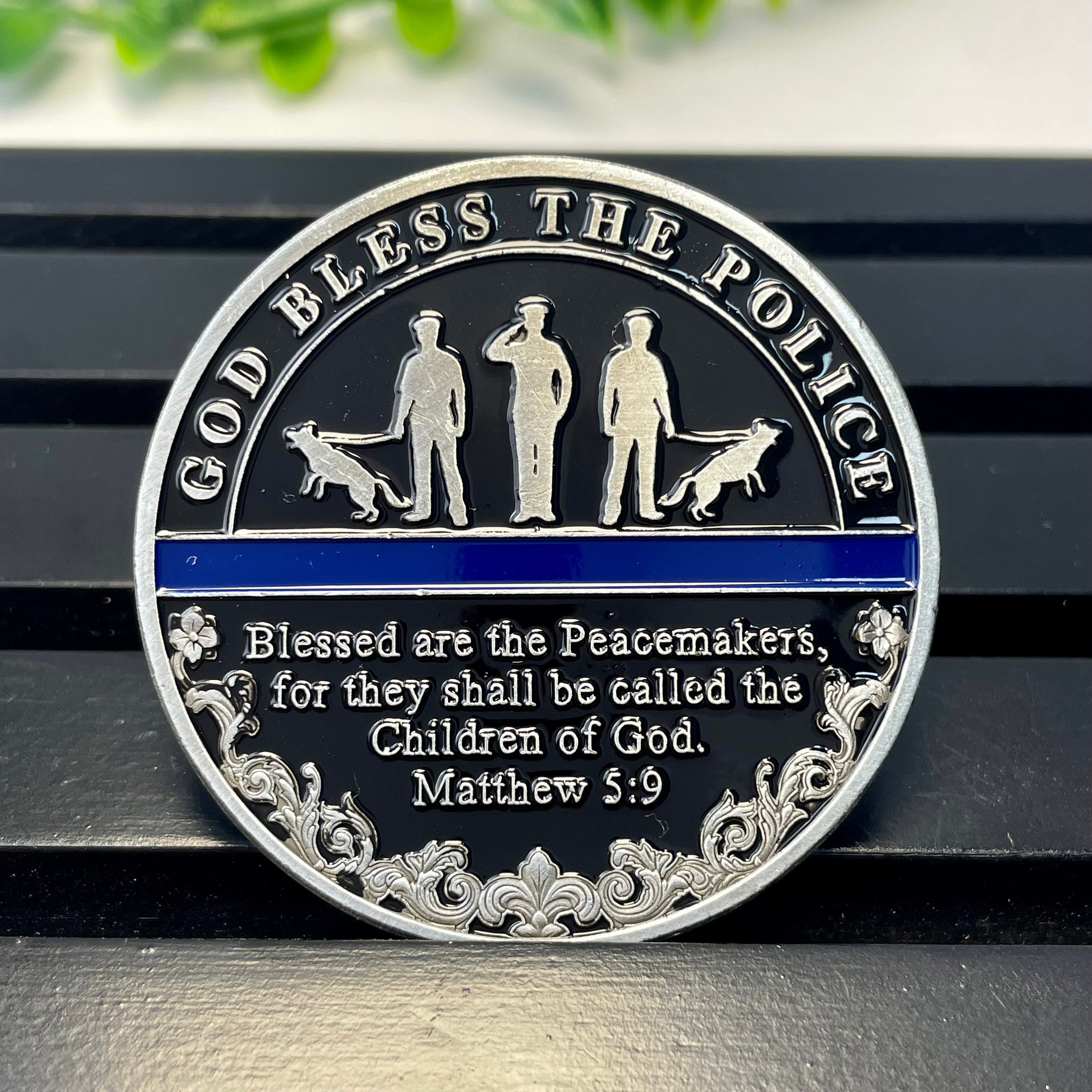 Police Challenge Coin - God Bless the Police Prayer Coins - Thank You ...