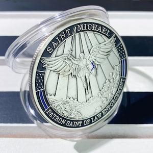 Police Challenge Coin - Saint Michael the Archangel Coin - Police Badge ...