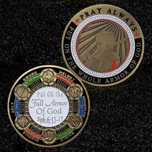 Armor of God Challenge Coin Put on the Whole Armor of God Ancient Power ...