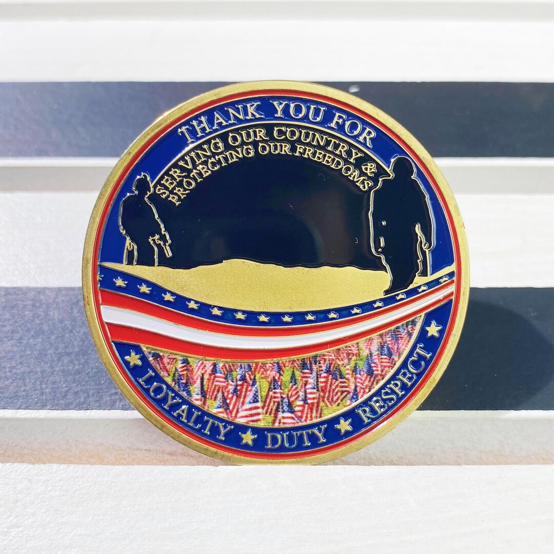 Military Veterans Challenge Coin USA Flag Coins Army - Etsy