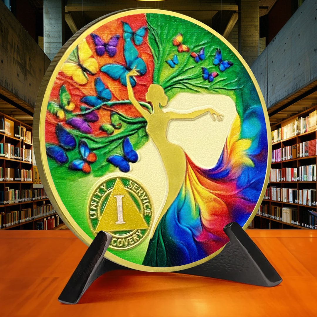 1-40 Year Sobriety Coin - Dancing Women AA Chip - Sober Anniversary ...