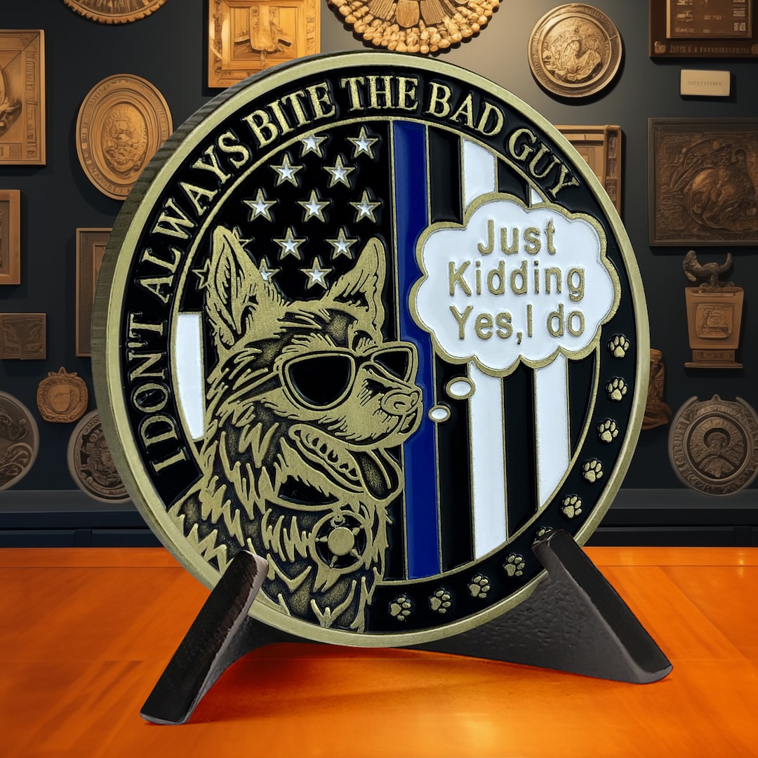 K9 Police Challenge Coin - USA Flag Challenge Coin - Police Working Dog ...