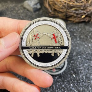 Knights Templar Challenge Coin - Black Templar - Collectible Coin - Red ...