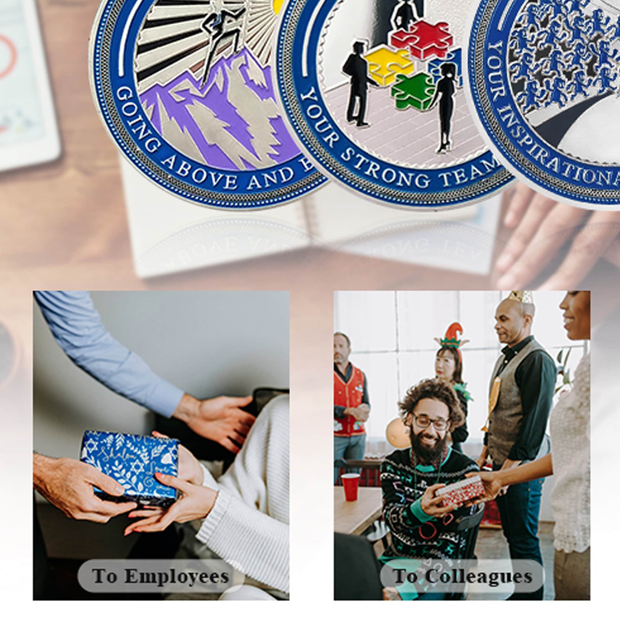 Employee Challenge Coins Set: Corporate Recognition Award, Silver ...