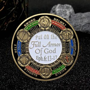 Armor of God Challenge Coin Put on the Whole Armor of God Ancient Power ...