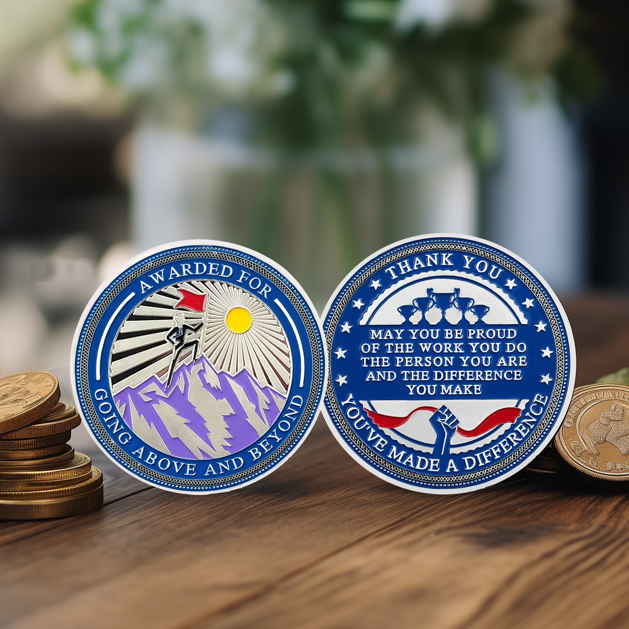 Employee Challenge Coins Set: Corporate Recognition Award, Silver ...
