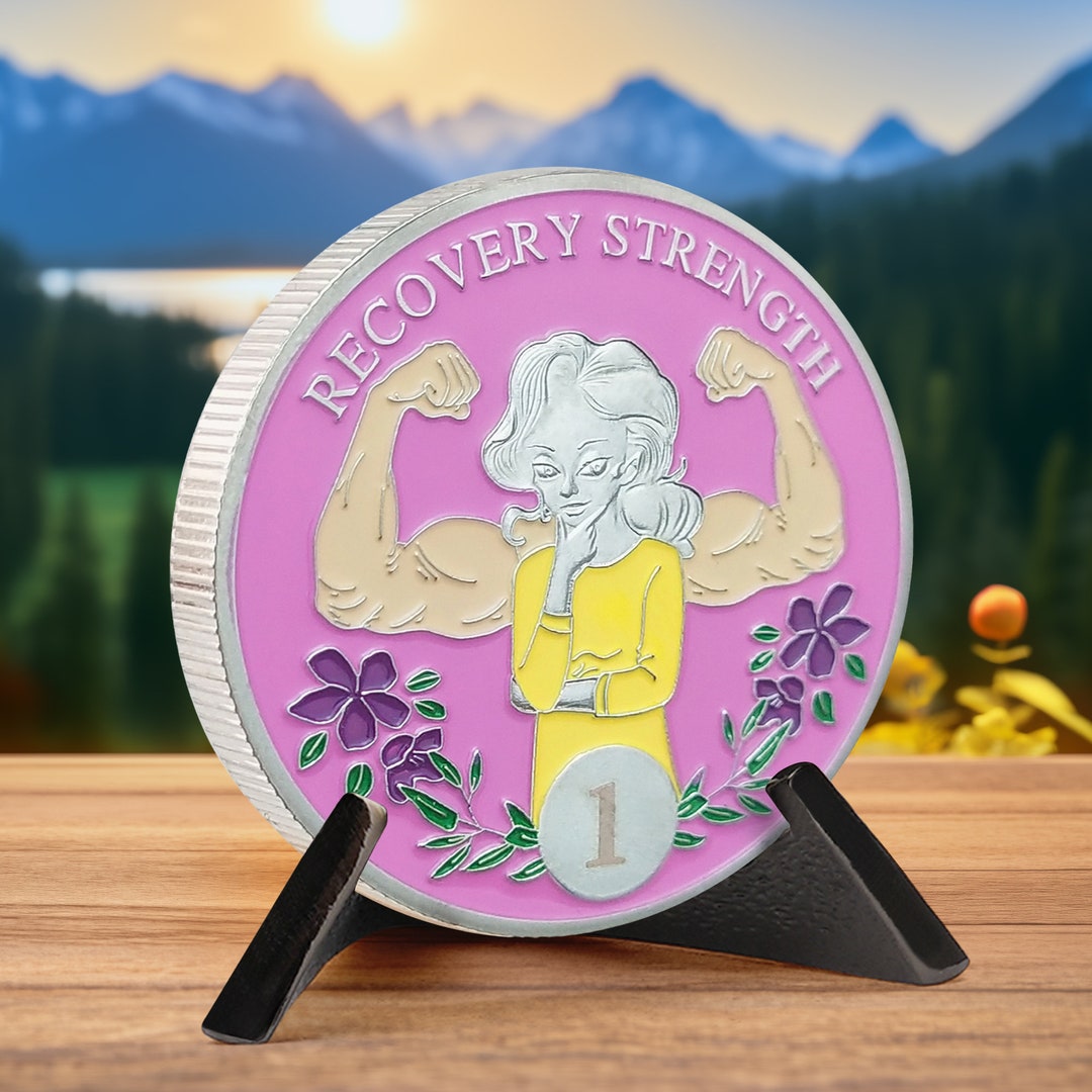 1 Year Sobriety Coin AA Chip - 1 Year Clean Medallions Soberversary ...