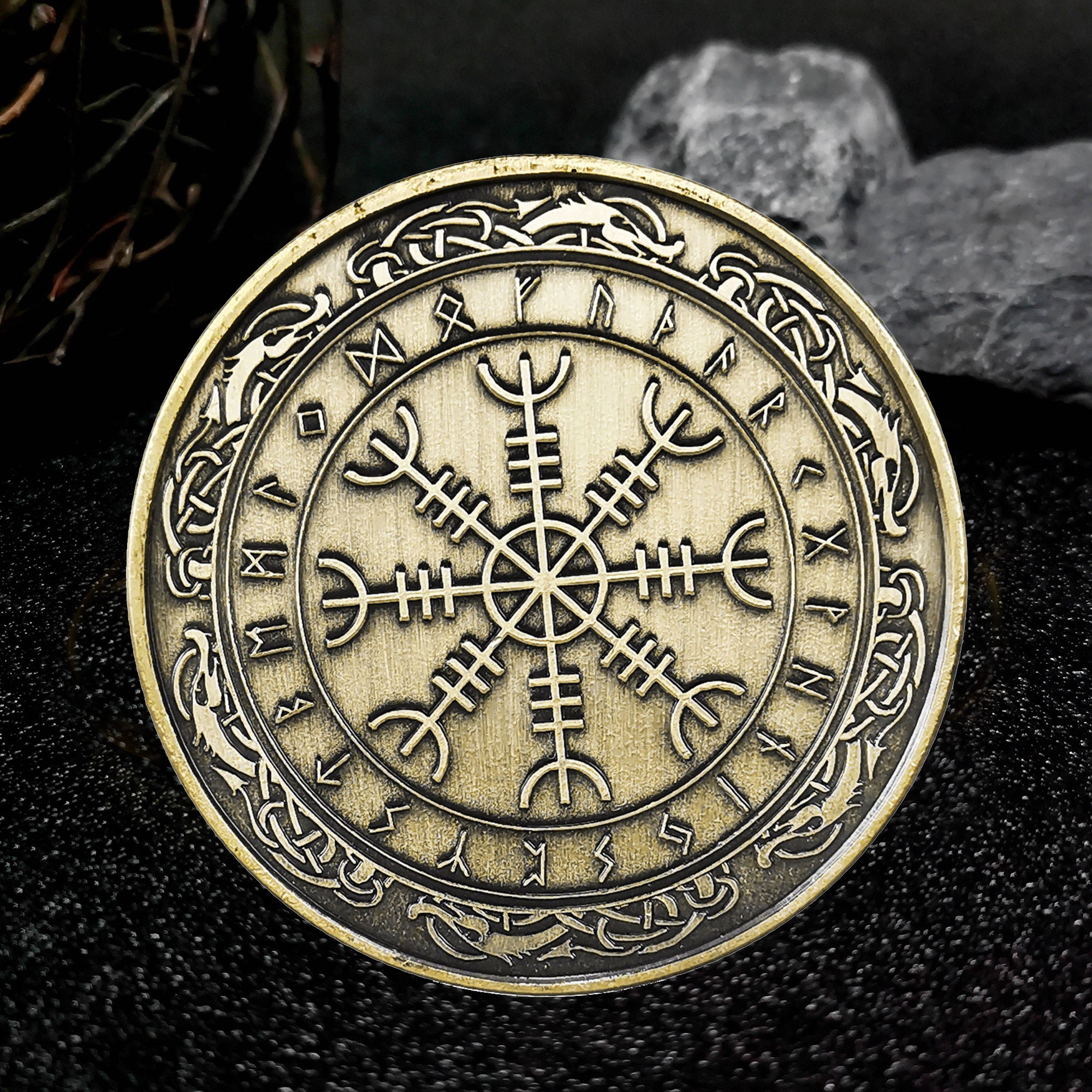 Viking Challenge Coins Yggdrasil Tree of Life Mjölnir - Etsy