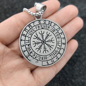 Helm of Awe Viking Necklace - Viking Thor's Hammer Mjölnir - Mjolnir ...