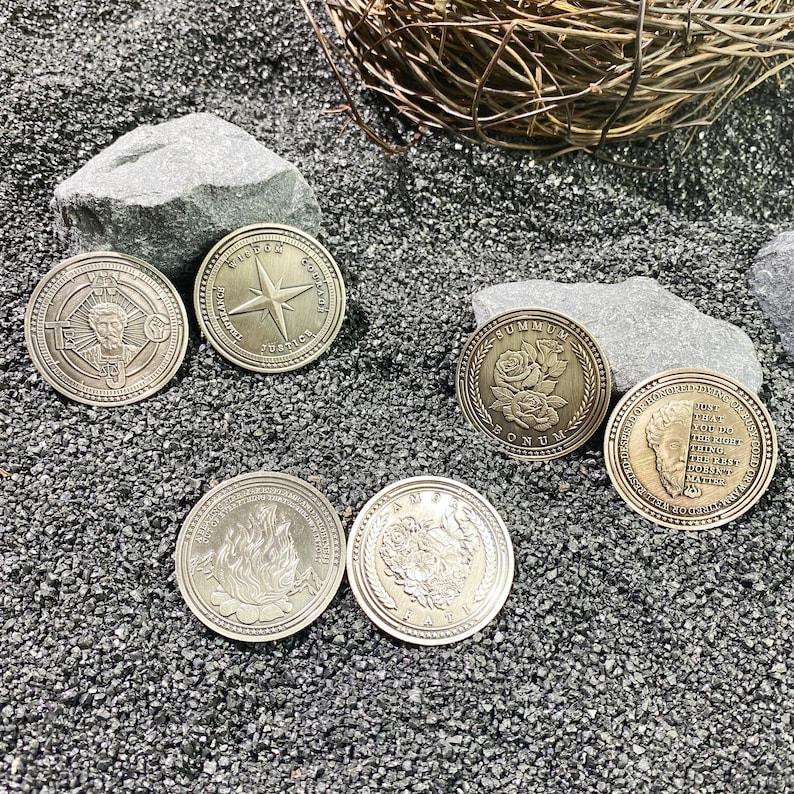 The Four Stoic Virtues Coins - Wisdom · Courage · Justice · Temperance ...