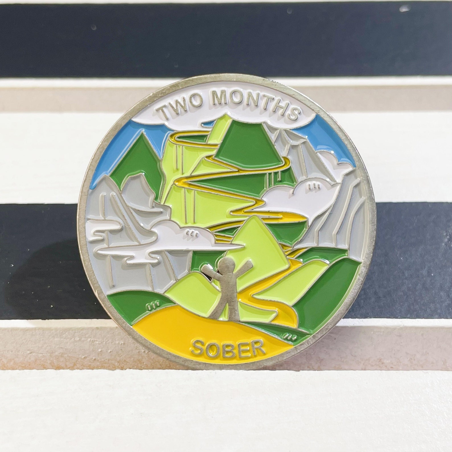 2 Months Sobriety Coin - AA Recovery Chips (1-12 Months) - AA Medallion ...