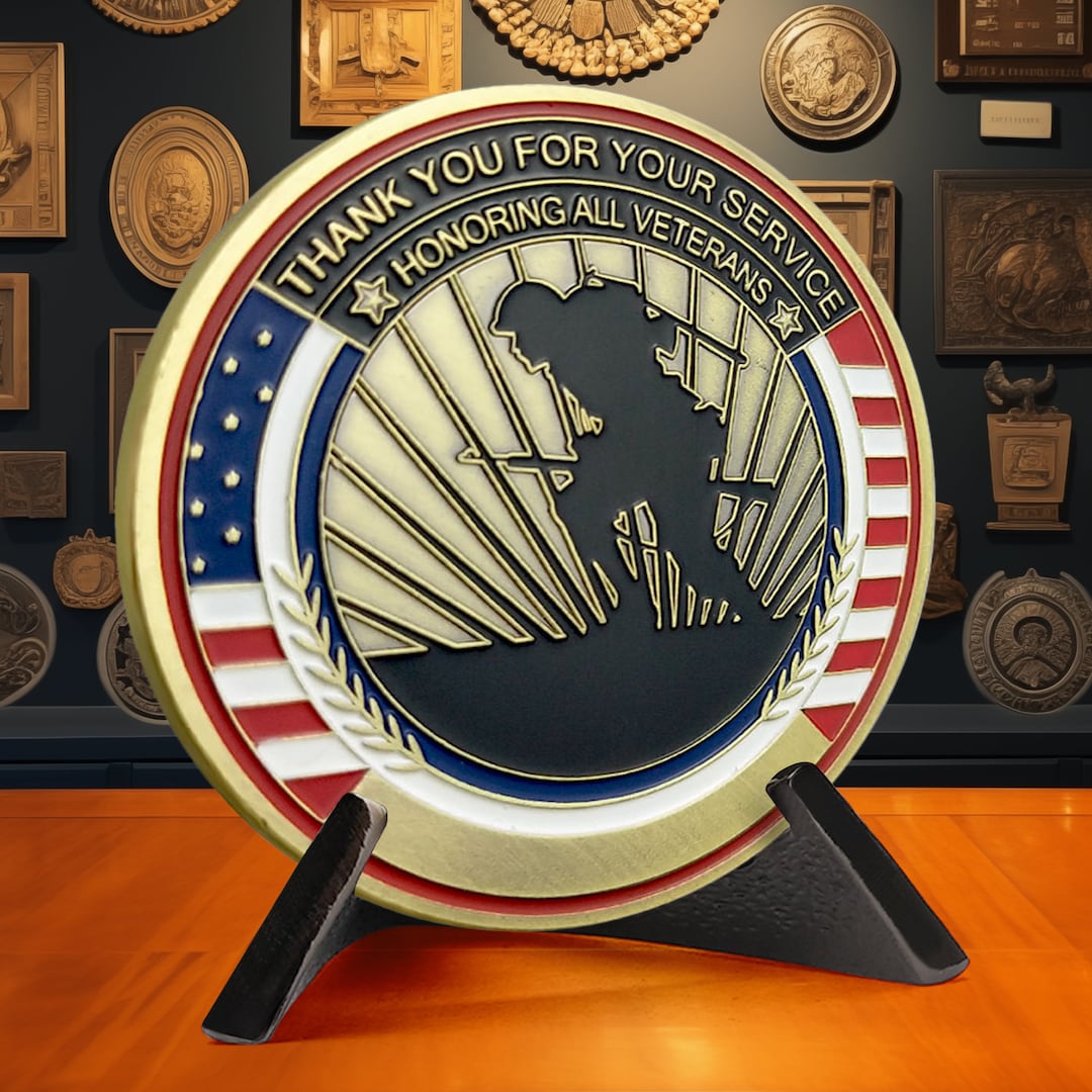 Veteran Challenge Coin - Honoring Thank You All Veterans - Veterans Day ...